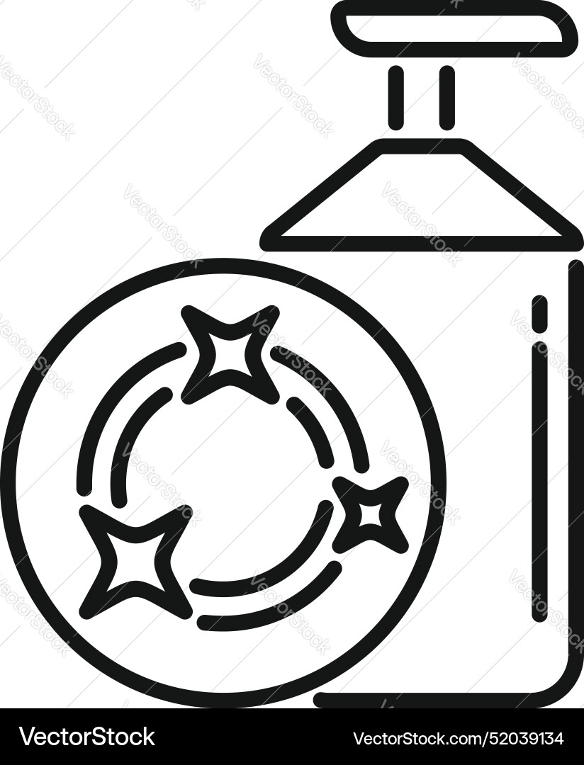 Cleaning bottle leaving a sparkling finish icon Vector Image