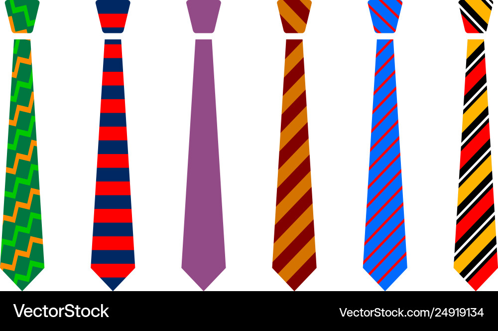 Colorful Tie Collection Royalty Free Vector Image