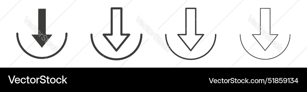 Download icon set arrow button Royalty Free Vector Image
