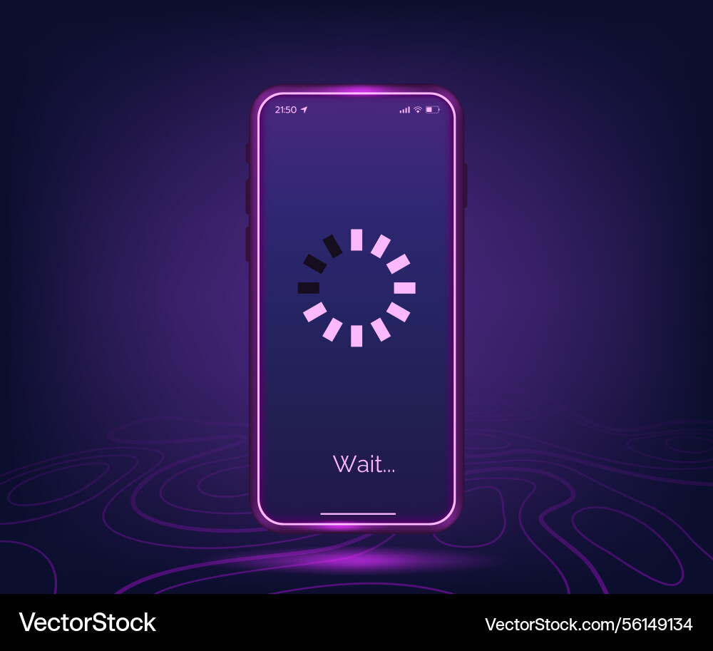 Gps technology download waiting mobile screen ui Vector Image