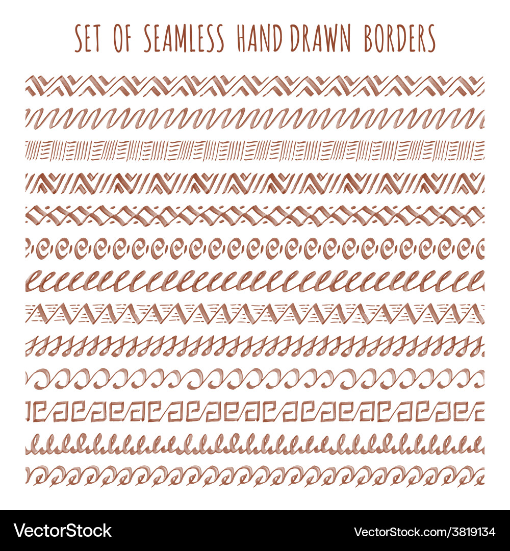 Hand drawn borders Royalty Free Vector Image - VectorStock