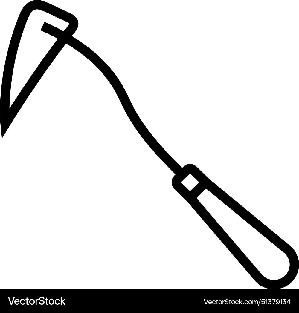 Hoe urban gardening line icon Royalty Free Vector Image