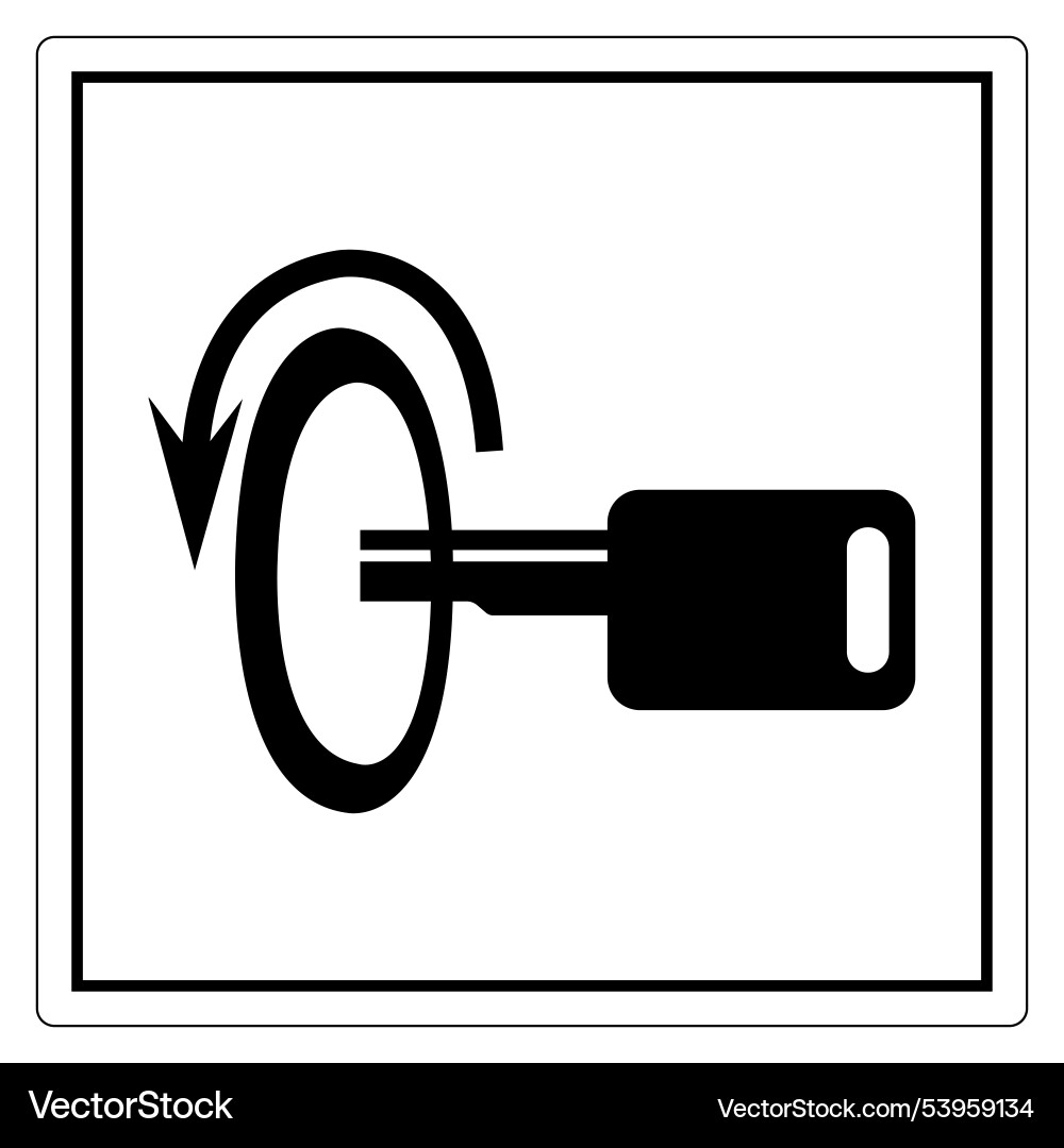 Key turning symbol for security and access control