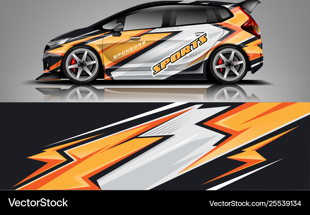 Racing Car Decal Stripe Kit Royalty Free Vector Image