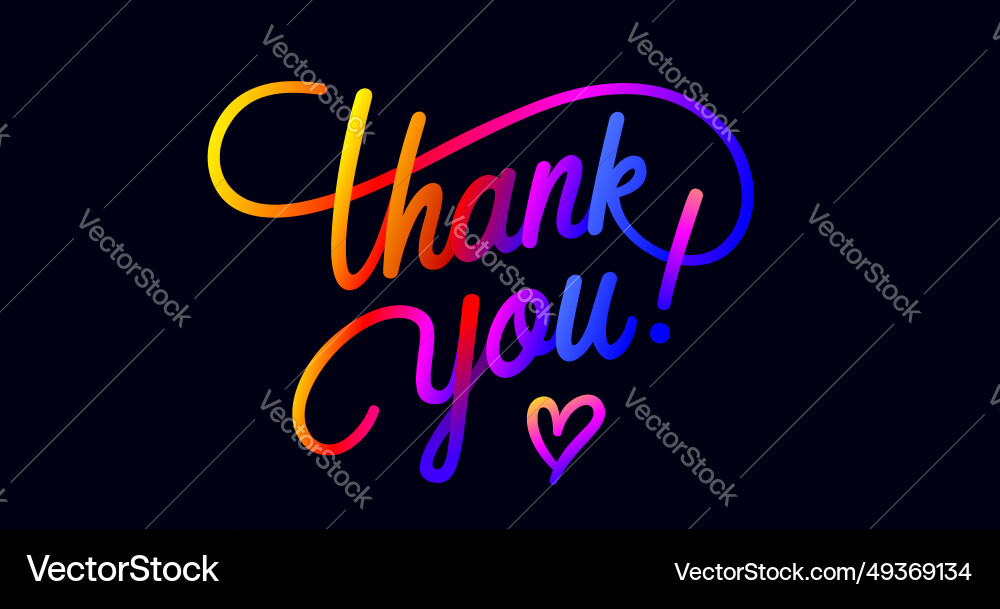 Thank you hand lettering Royalty Free Vector Image