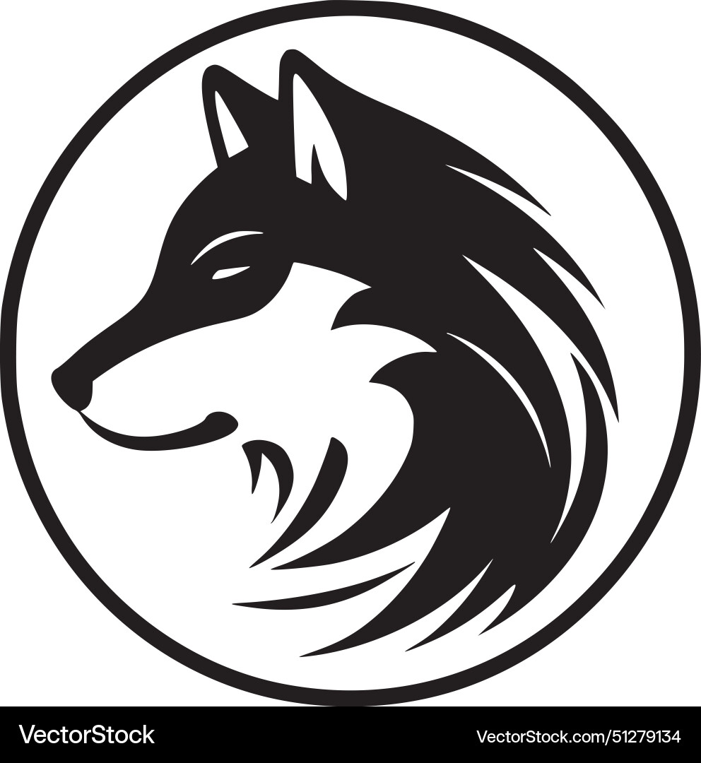 Wolf - black and white isolated icon Royalty Free Vector