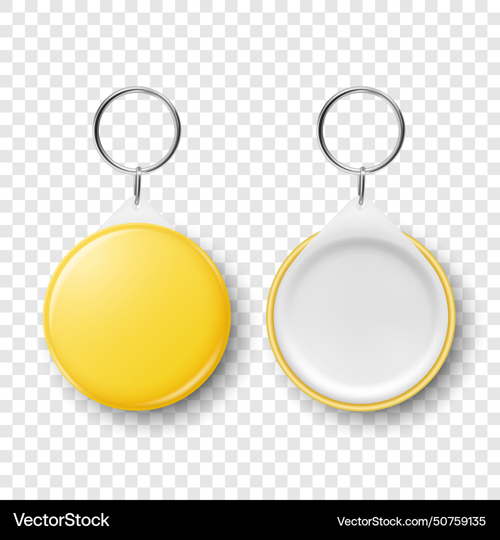 3d realistic yellow blank round button Royalty Free Vector