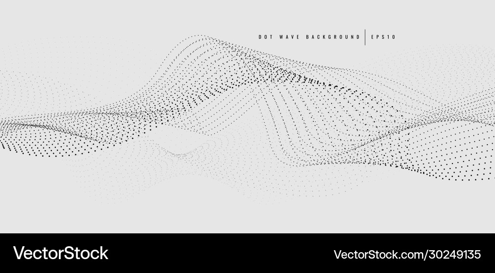 Abstract black many dot wave line pattern Vector Image