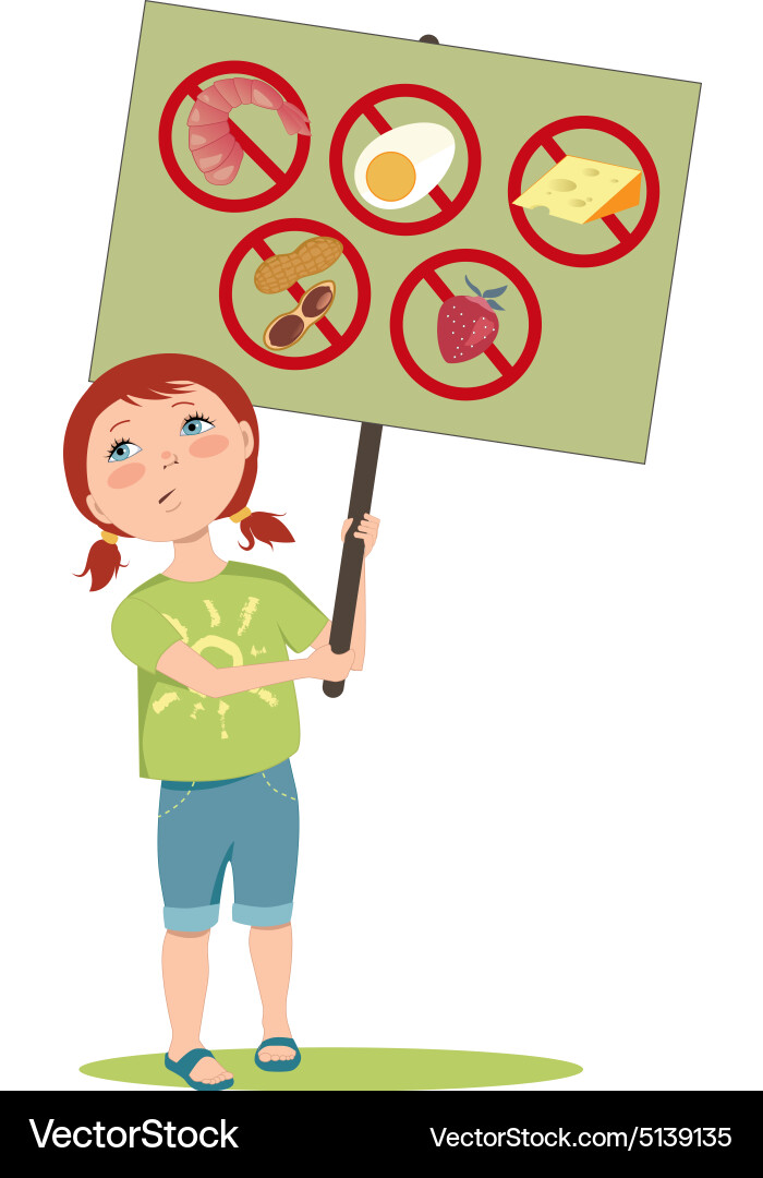 Allergic girl Royalty Free Vector Image - VectorStock