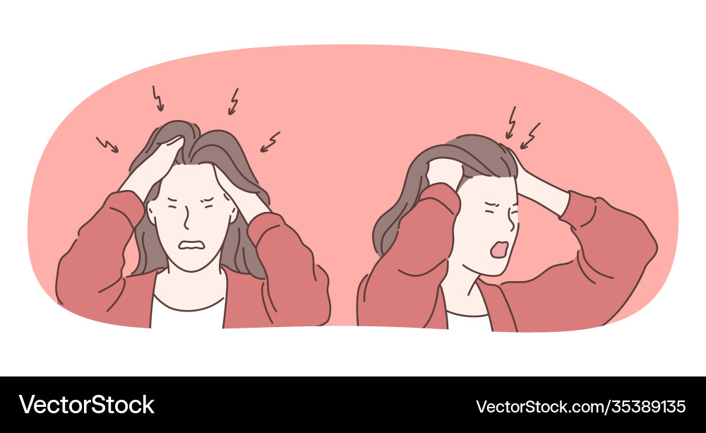 Anger rage headache concept Royalty Free Vector Image