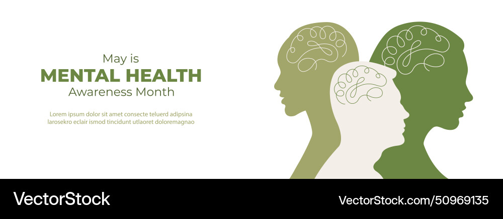 Banner about mental health67 Royalty Free Vector Image