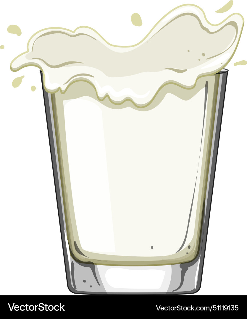 Beverage milk cup cartoon Royalty Free Vector Image