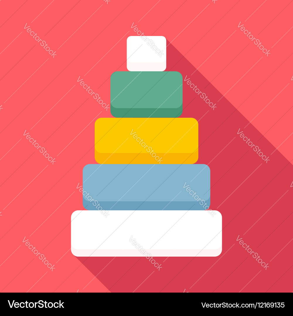 Children pyramid icon flat style Royalty Free Vector Image