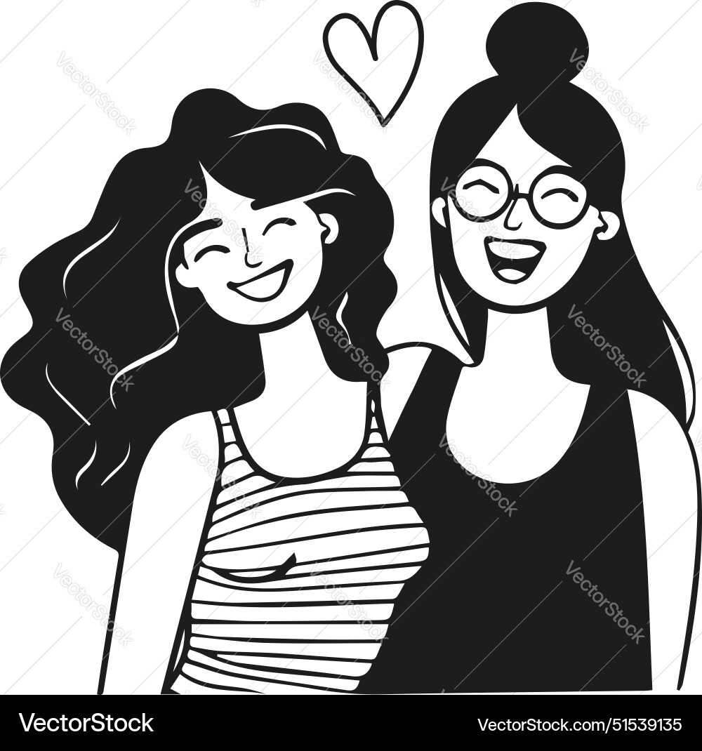 Female couple Royalty Free Vector Image - VectorStock
