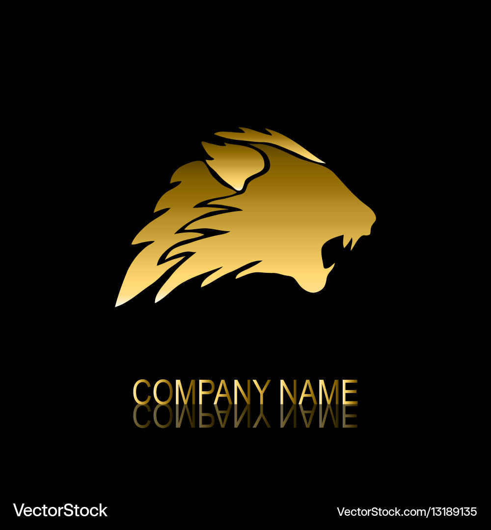 Golden lion symbol Royalty Free Vector Image - VectorStock