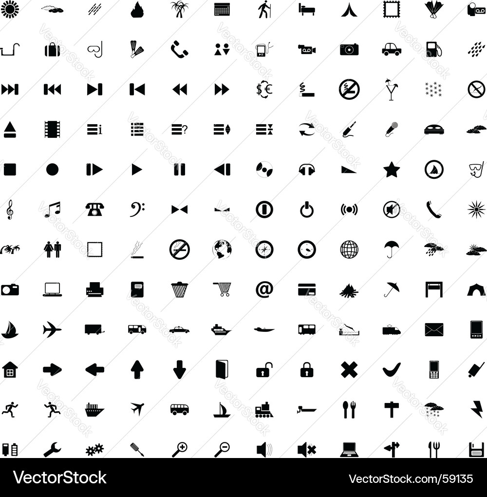Icon collection Royalty Free Vector Image - VectorStock