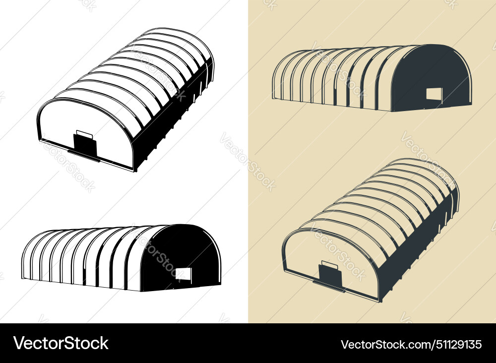 Military hangar Royalty Free Vector Image - VectorStock