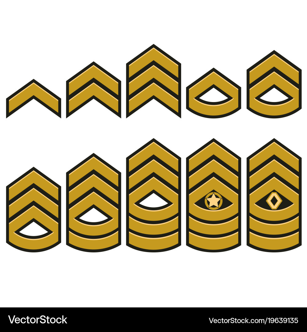 Military Rank Patches Set Royalty Free Vector Image