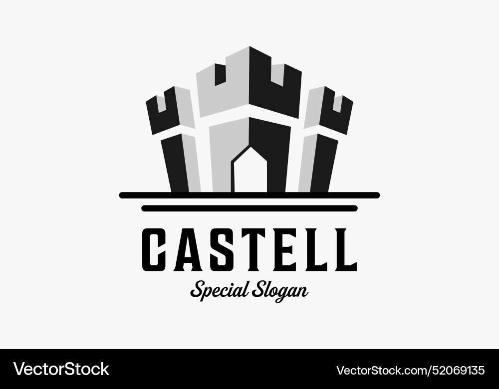 Simple castle logo design inspirations Royalty Free Vector