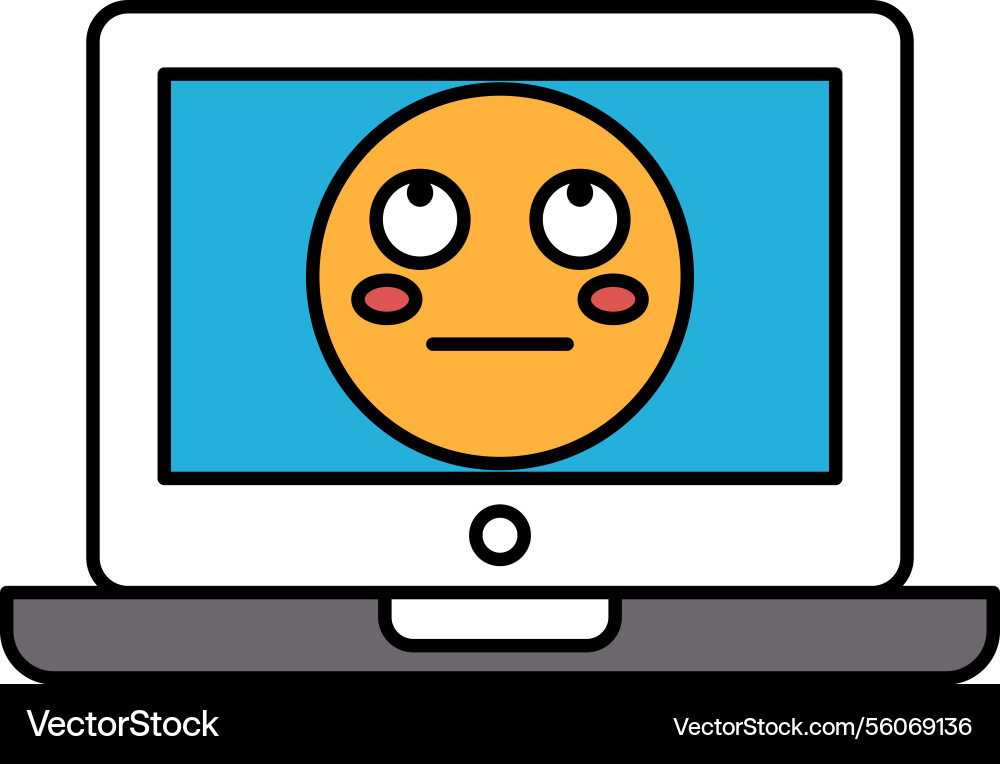 A cartoon face with big smile Royalty Free Vector Image