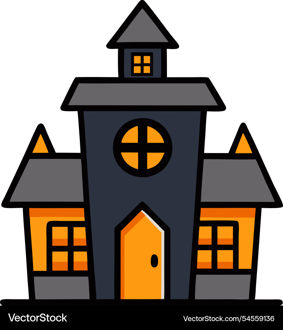 A haunted house cartoon for halloween Royalty Free Vector