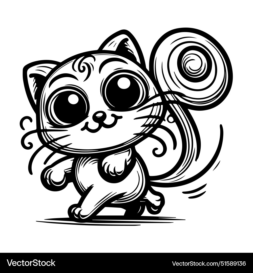 Cute cat hand drawn Royalty Free Vector Image - VectorStock