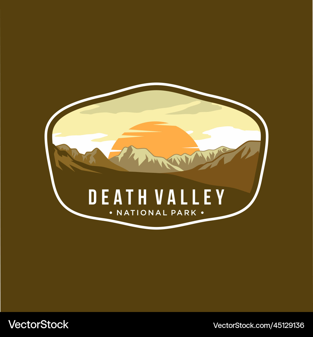 Death Valley Nationalpark Emblem Patch Logo Vektorbild
