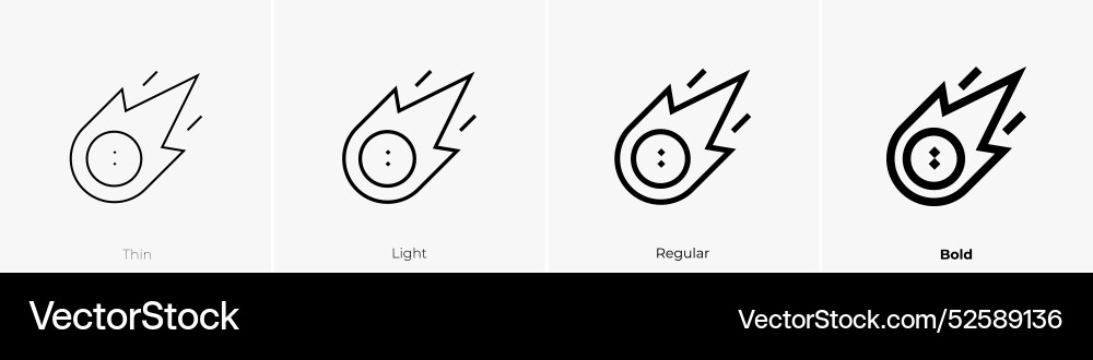 Meteor icon thin light regular and bold style Vector Image
