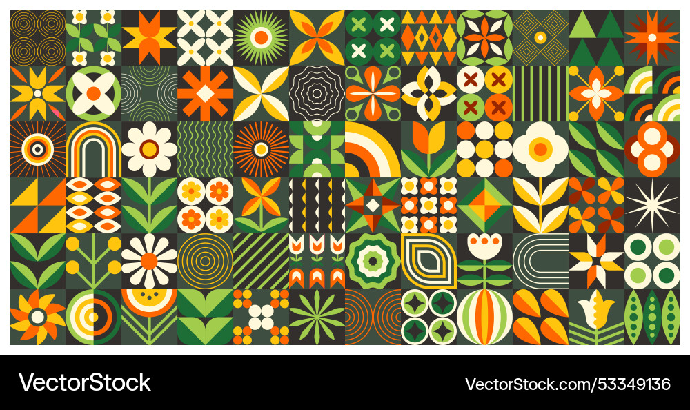 Pattern geometric flower abstract nature vintage Vector Image