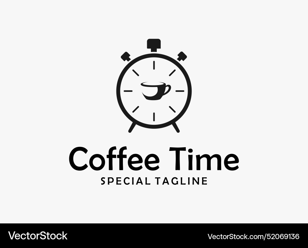 Simple coffee time logo design Royalty Free Vector Image
