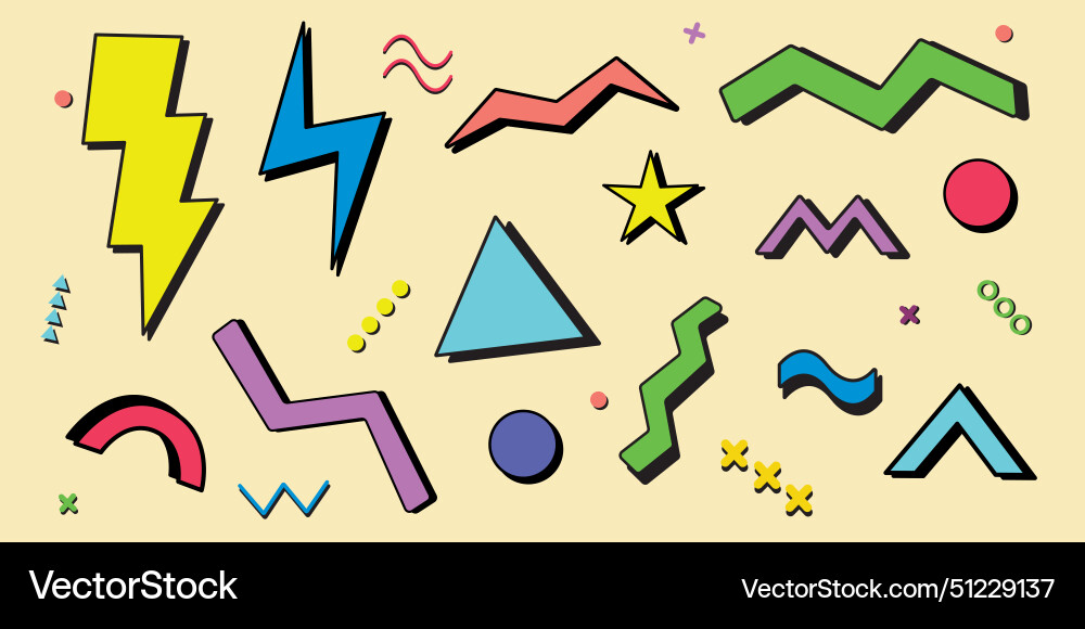 90s retro elements trendy retro 90s cartoon style Vector Image