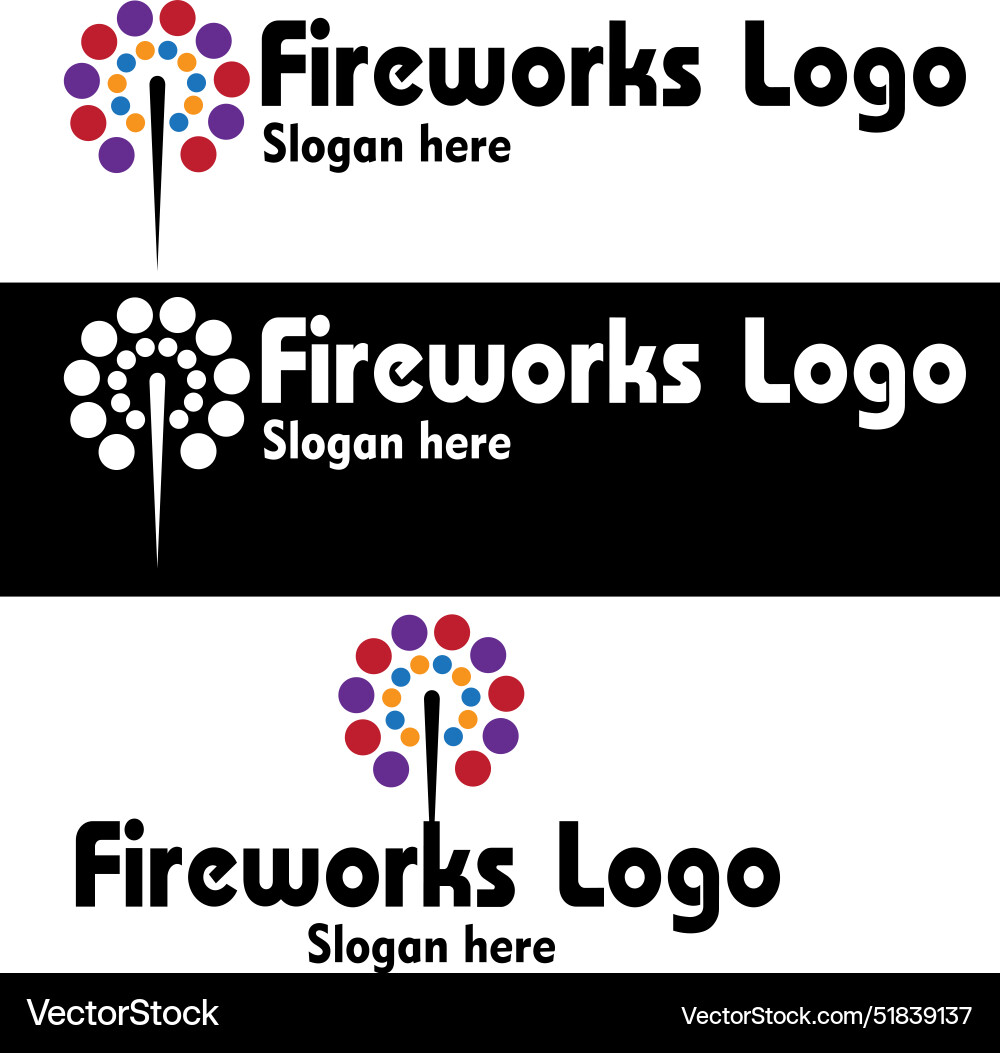 Abstract fireworks logo Royalty Free Vector Image