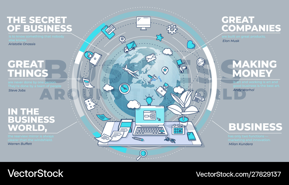 Business around world - promo Royalty Free Vector Image