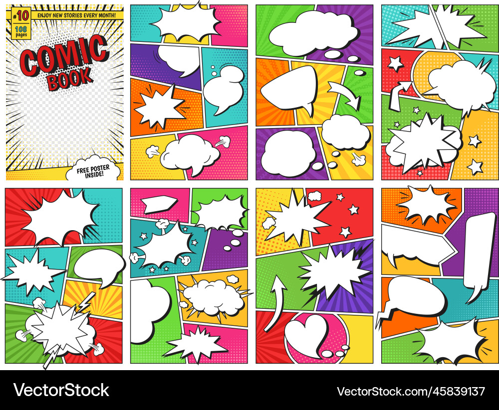 Comic book templates comics magazine cover Vector Image