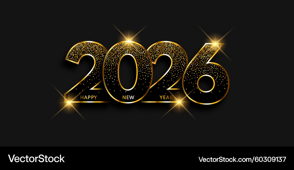 Glitter Gold New Year Banner – Royalty-Free Vector | VectorStock