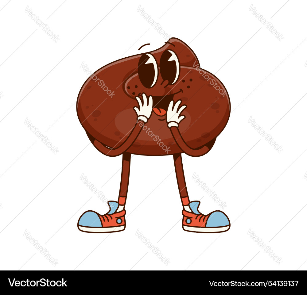 Groovy Poo Character Royalty Free Vector Image