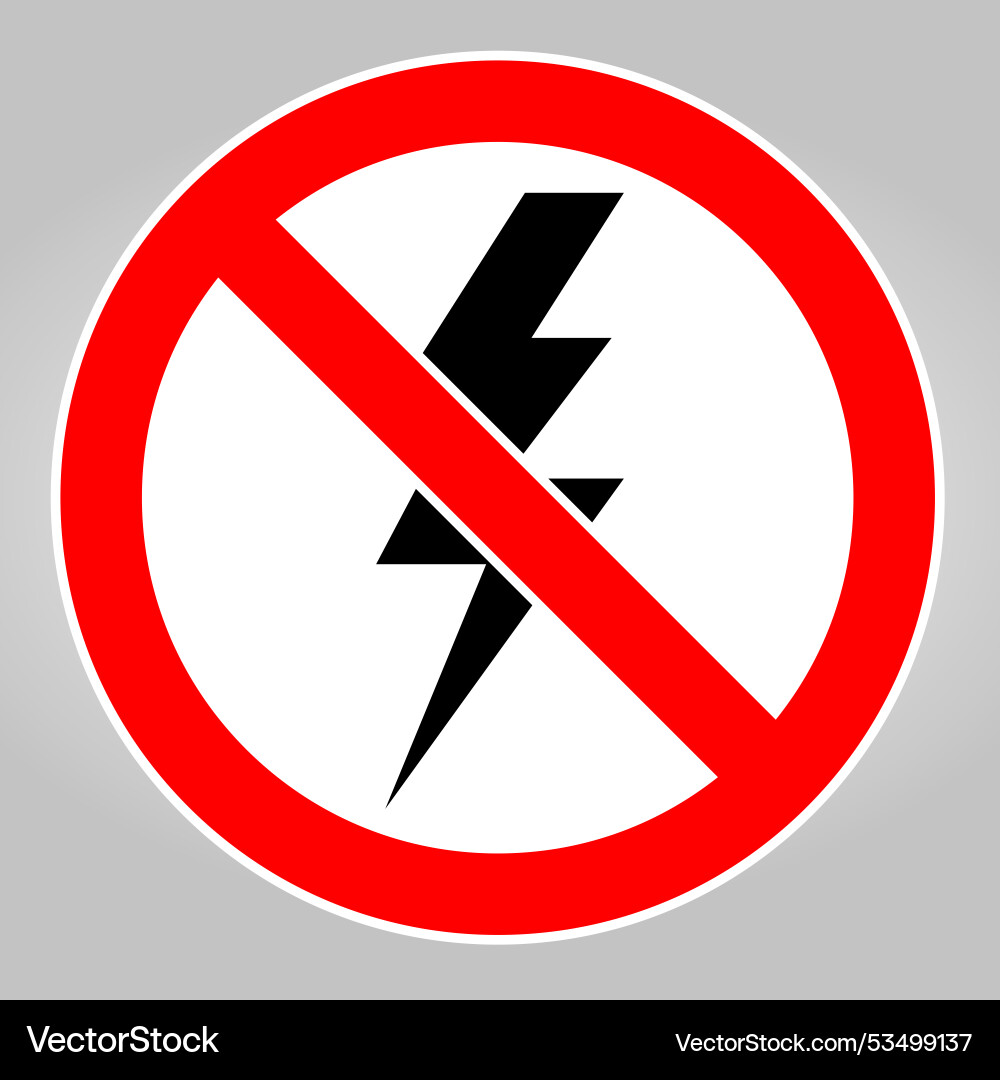No electric shock warning symbol for safety Vector Image