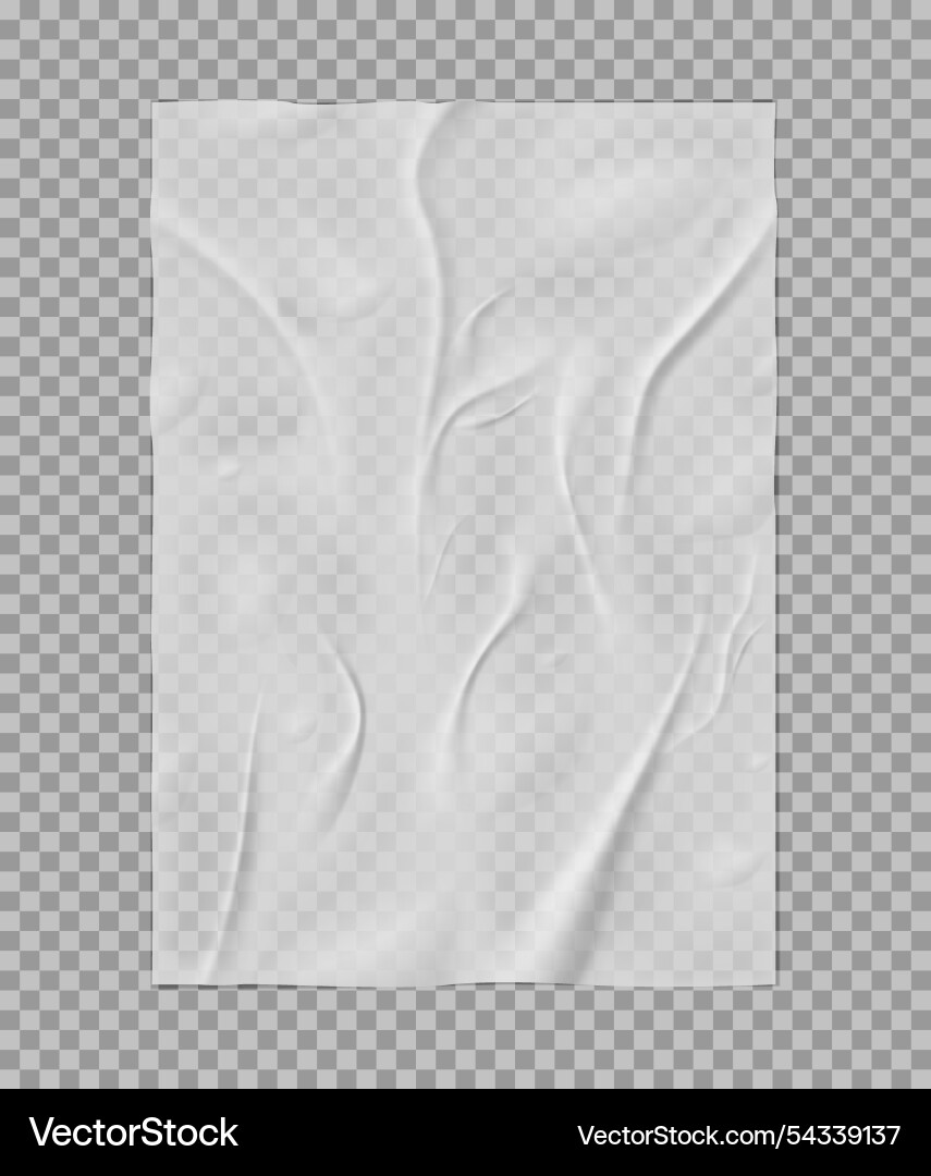 Paper wrinkled poster wet sheet template Vector Image