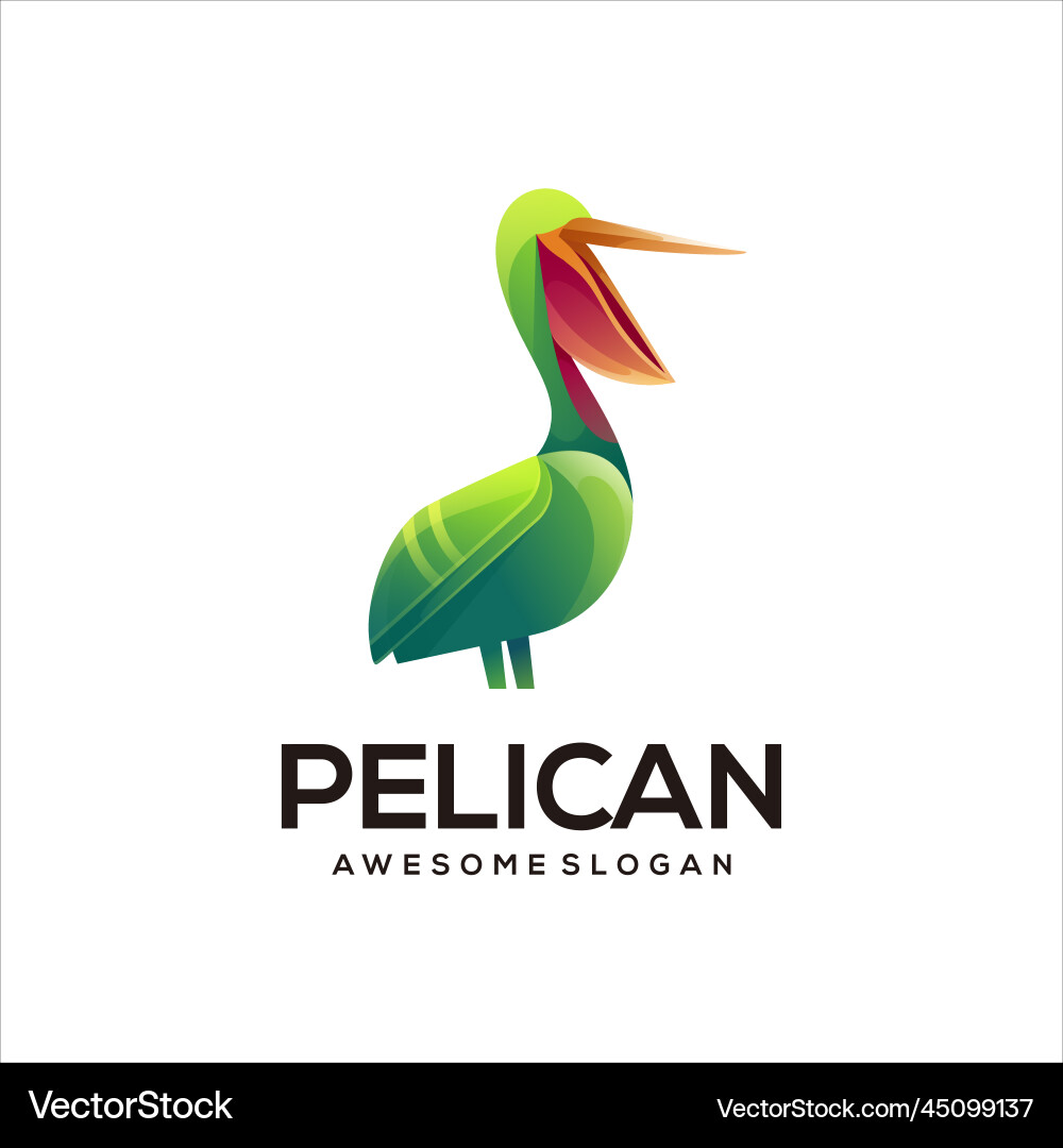 Pelican gradient design logo Royalty Free Vector Image