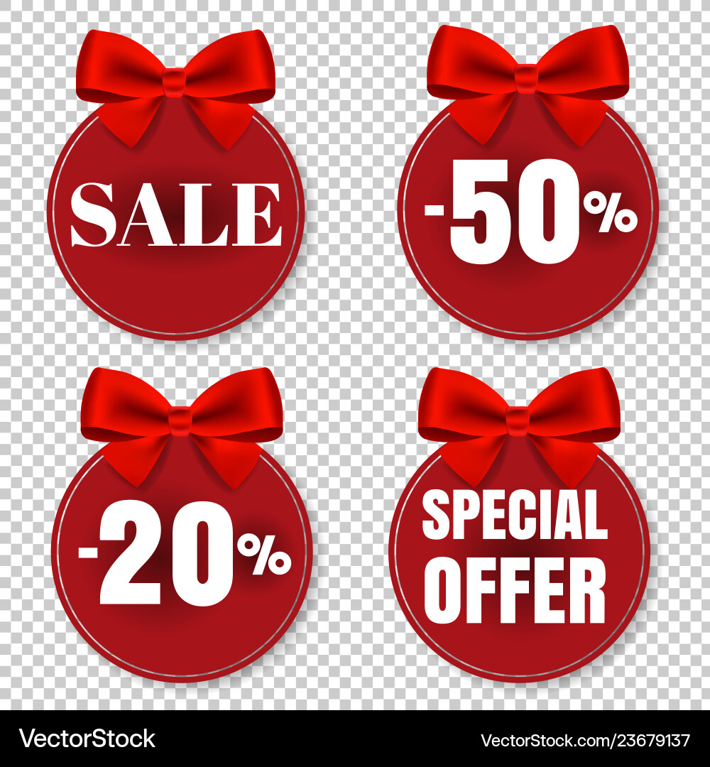 Preis-Tag mit Bogen isoliert transparent Vektorbild