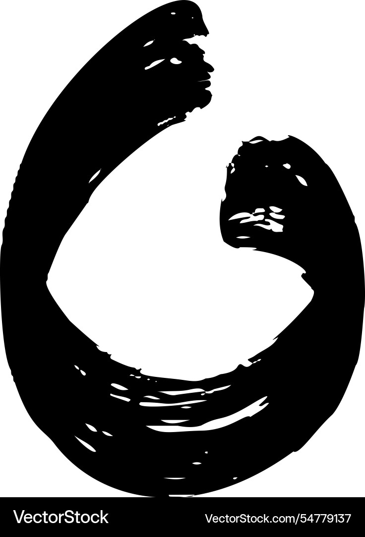 Round tracing sign grunge doodle Royalty Free Vector Image