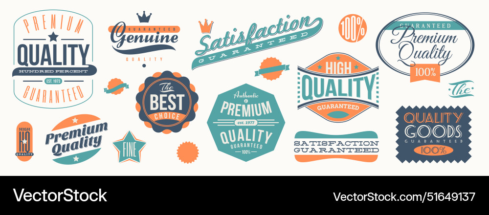 Set of premium quality labels and emblems Vector Image