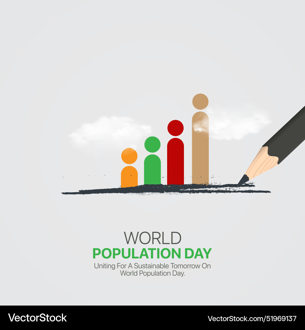 World population day creative ads designworld Vector Image