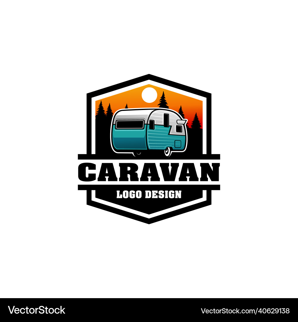 Camping Caravan Logo Royalty Free Vector Image