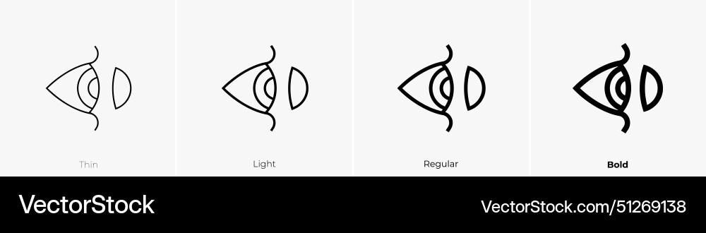 Contact lens icon thin light regular and bold Vector Image