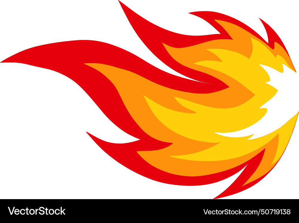 Flame drawing on a transparent background Vector Image