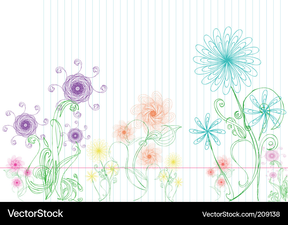 Flower doodles Royalty Free Vector Image - VectorStock