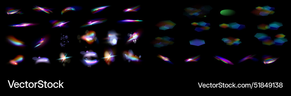 Iridescent crystal leak glare reflection effect Vector Image