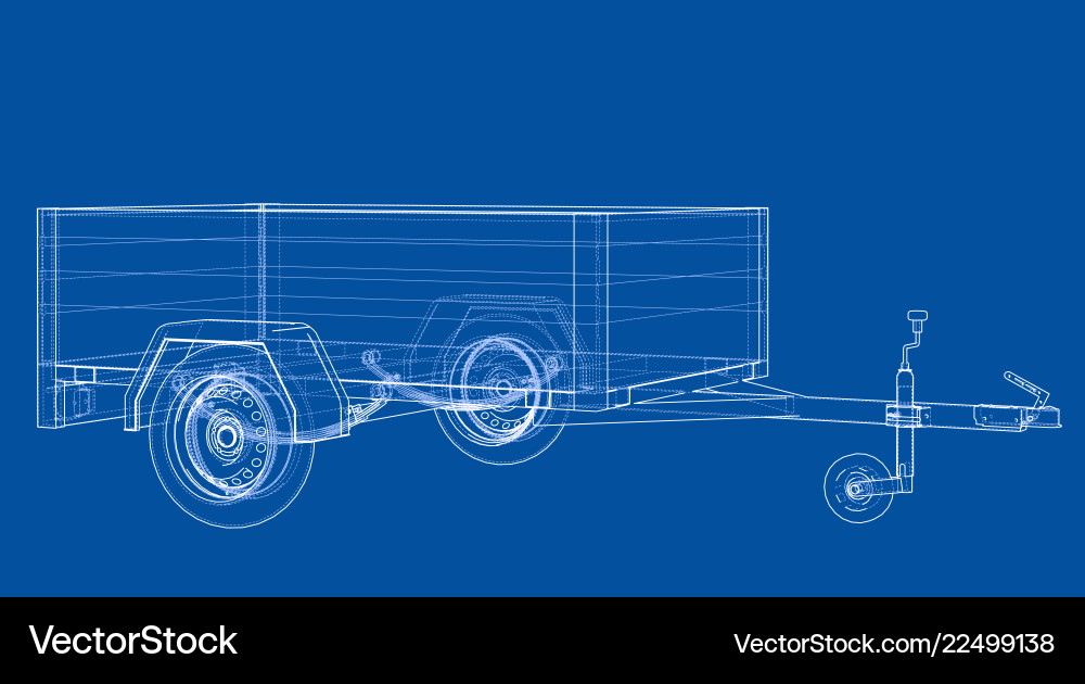 Open trailer sketch Royalty Free Vector Image - VectorStock