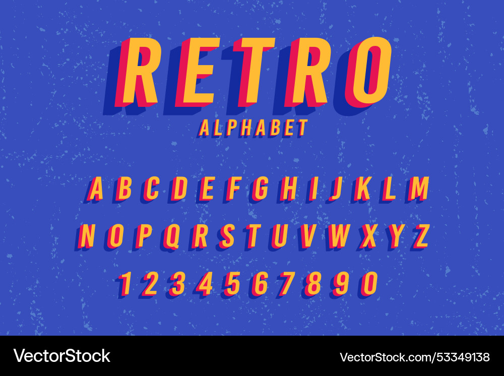 Retro alphabet font typography letters creative Vector Image